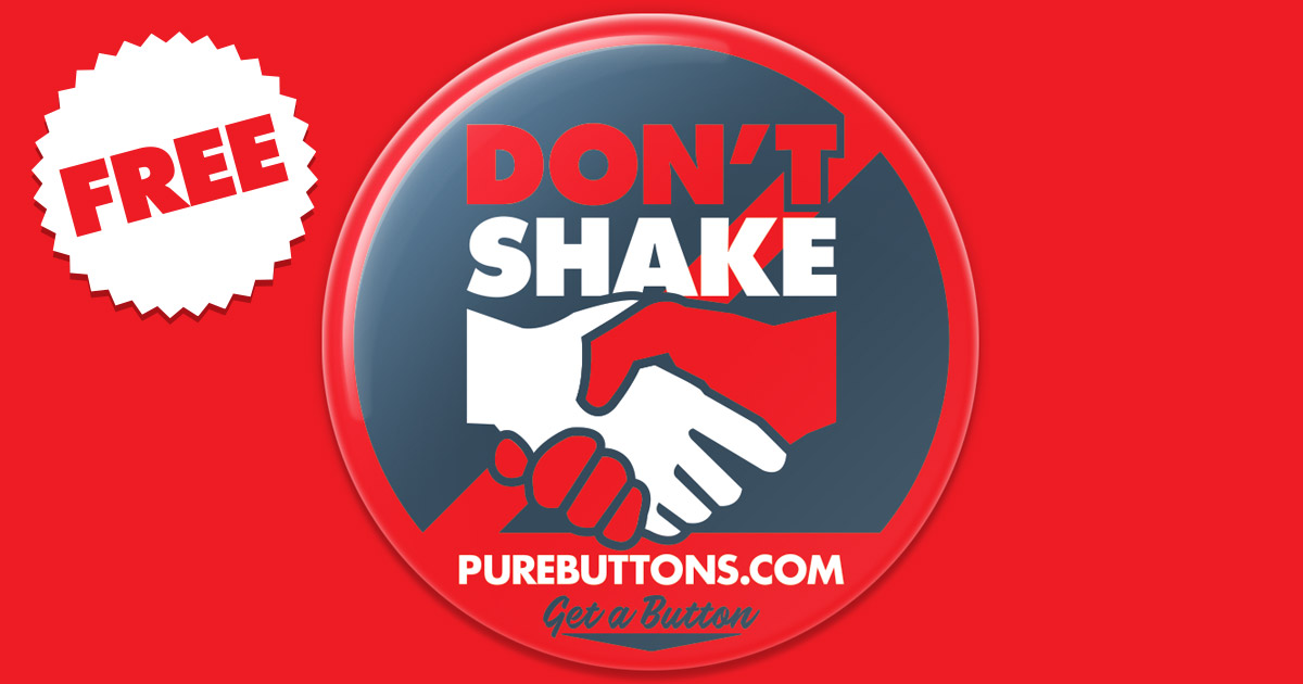 Don't Shake My Hand Button - Coronavirus Awareness - Pure Buttons