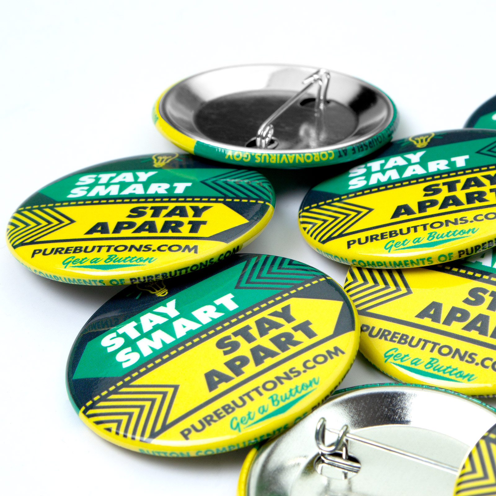 Stay Smart, Stay Apart Button - Coronavirus Awareness - Pure Buttons