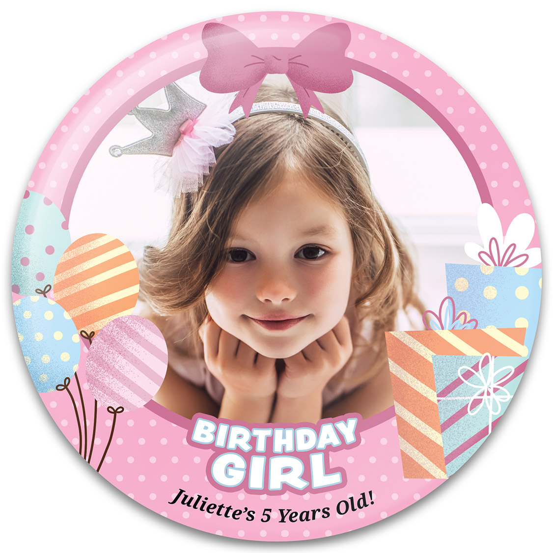 Birthday Girl Presents - Birthday Button Template | Pure Buttons