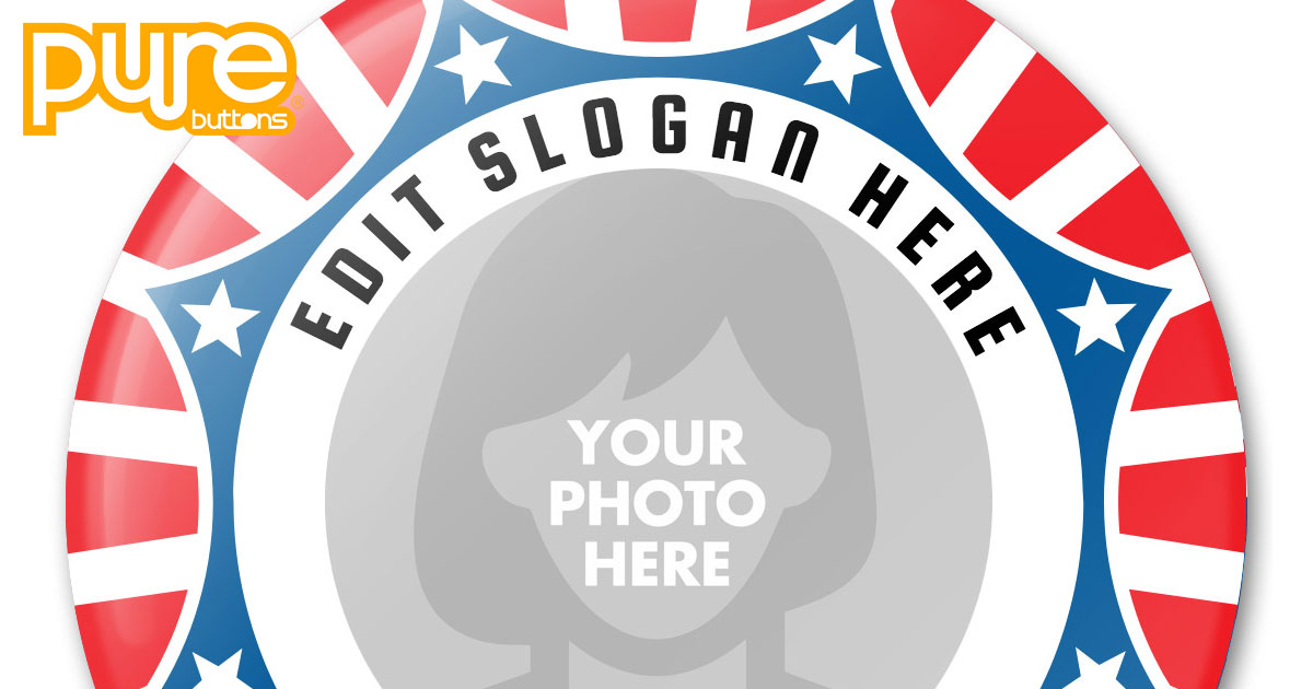 Flag Starburst - Campaign Button Designs - PureButtons