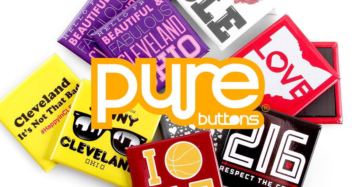 3" Square Fridge Magnets | Pure Buttons