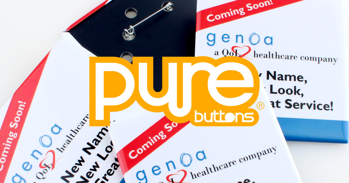 3" Square Custom Buttons | Pure Buttons