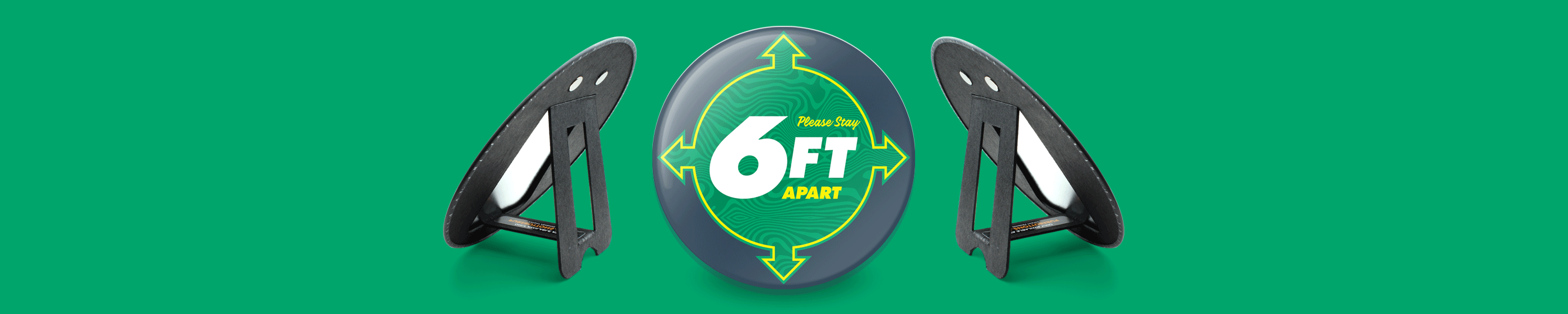 Please Keep 6ft Apart 6" Magnetic Easel (Green) | Social Distancing Signs