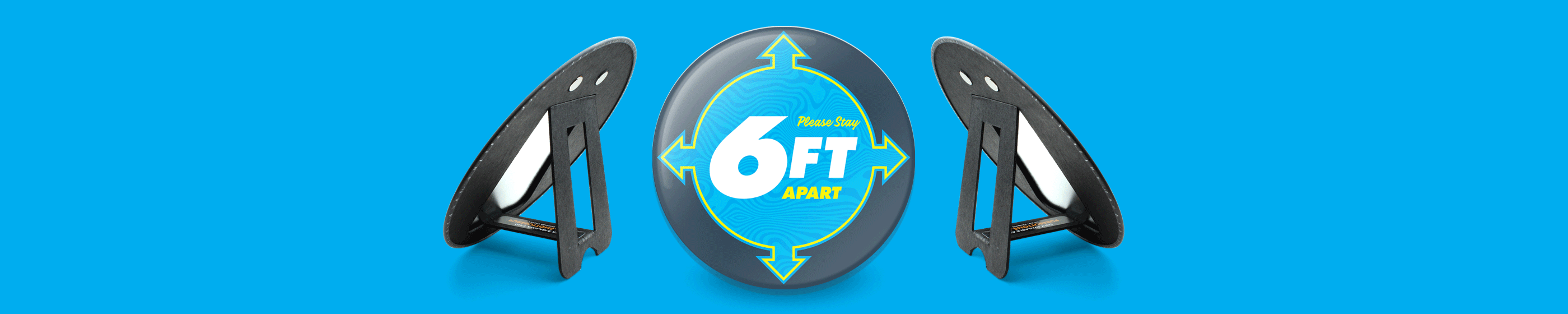 Please Keep 6ft Apart 6" Magnetic Easel (Blue) | Social Distancing Signs