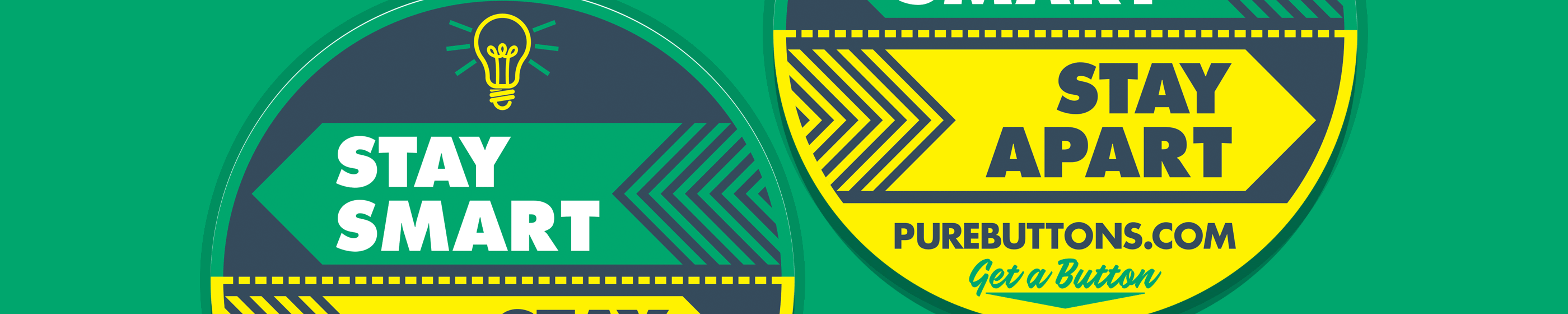 Stay Smart Stay Apart Button Box - Coronavirus Awareness Buttons - Pure ...