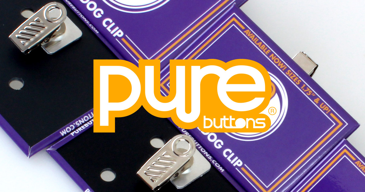 2" x 3" Rectangle Custom Bulldog Clip Buttons | Pure Buttons